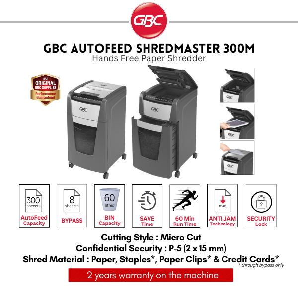 GBC Autofeed Shredder Shredmaster 300M